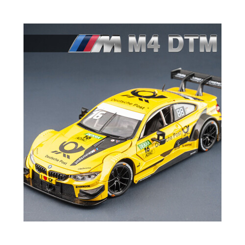 (M4 DTM Yellow) 1:24 BMW M4 GT3 Alloy Sports Car Model Diecast Metal ...