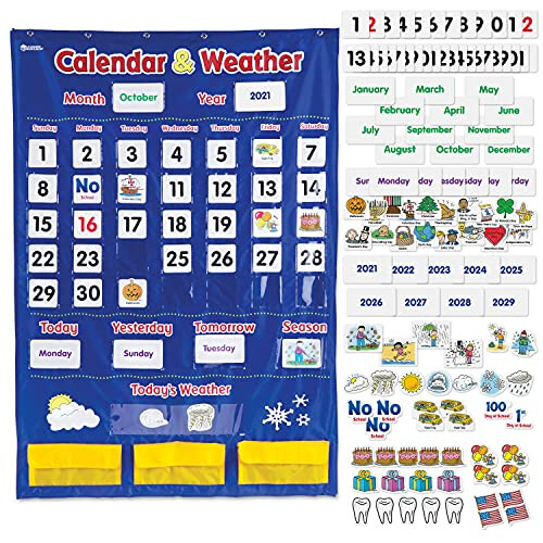 Calendrier et tableau de poche m?t?o de Learning Resources Calendrier scolaire pour on OnBuy