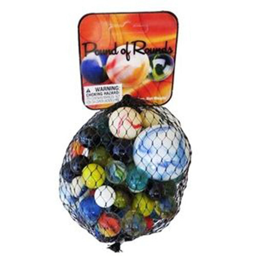 MEGA Marbles - Assorted Colored Glass Marbles - Pound of Rounds - Net ...
