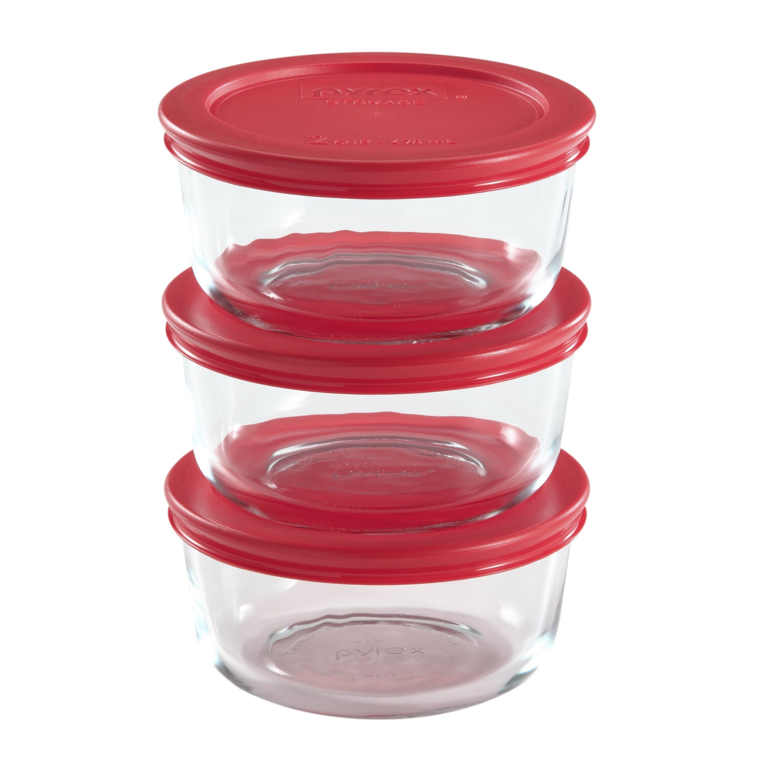 Pyrex 6-Piece 2-Cup Glass Food Storage Set with Lids on OnBuy