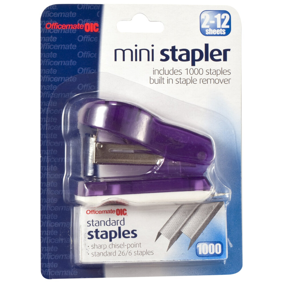 Officemate Mini Stapler med 1000 Standard Staples kommer i olika frger ...