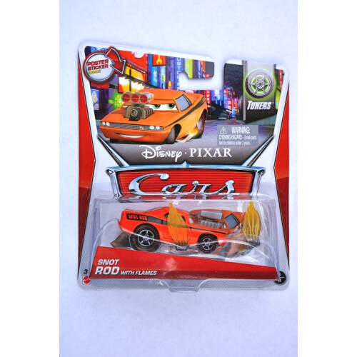 Disney / Pixar CARS Movie 1:55 Die Cast Car MAINLINE Snot Rod with Fla ...