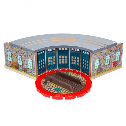 Orbrium Wooden Railway 5 Engine Bays Rooftop Rails Full Size Roundhouse ...