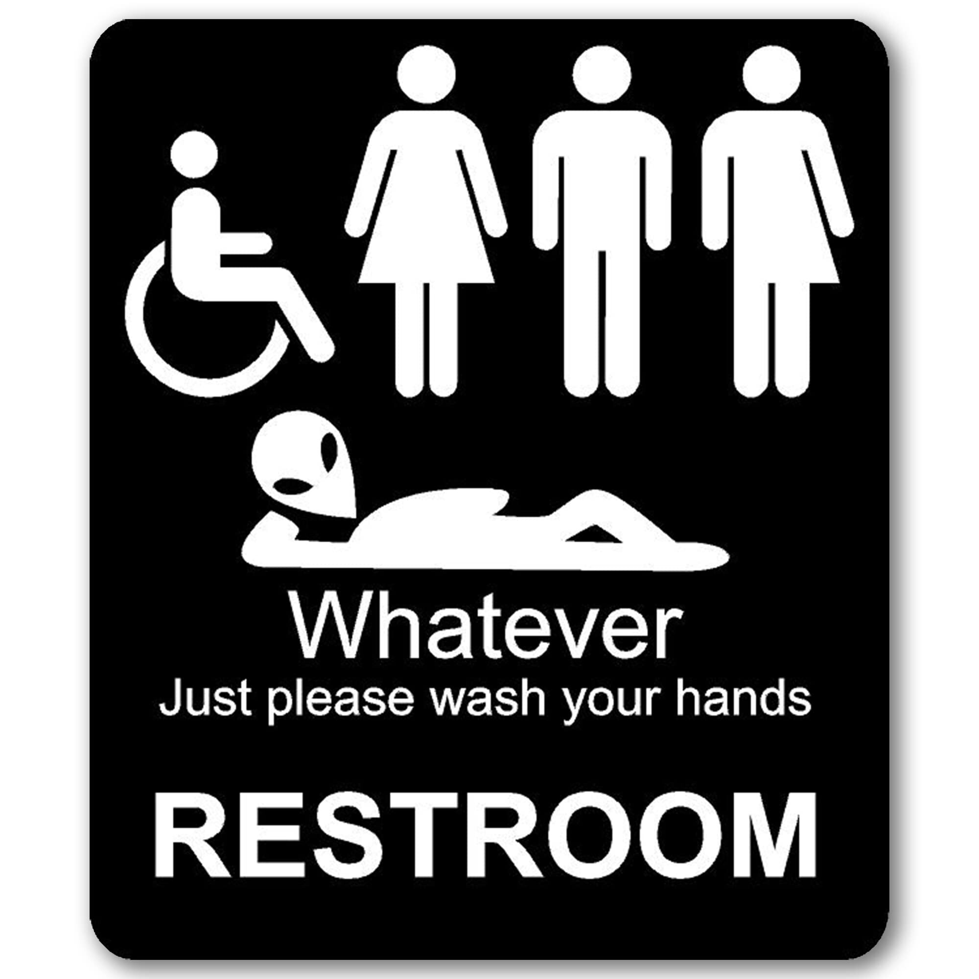 Just Please Wash Your Hands Sign - Inclusive Sign for Bathroom Door F ...