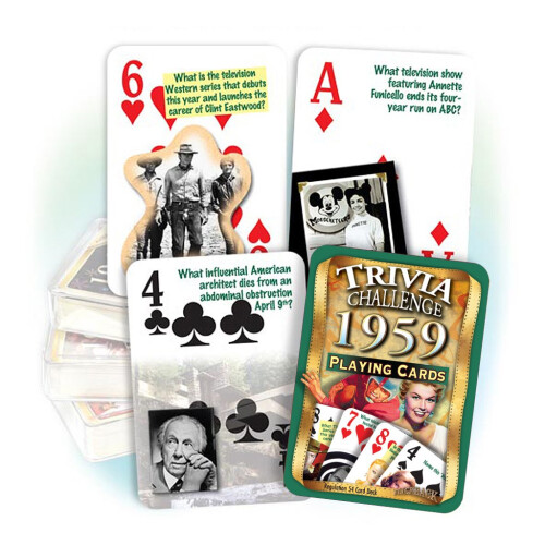 Cartas de juego de trivia de Flickback 1959: cumplea os on OnBuy