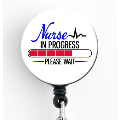 Carrete de credencial retr ctil - Enfermera en proceso - Clip giratorio para portacredencial ...