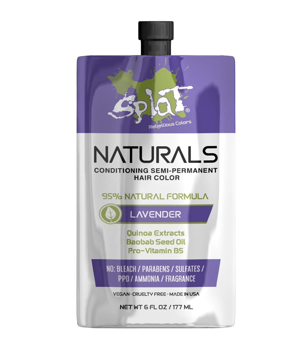 Splat Naturals Semi-Permanent Hair Color Lavender 6 fl. oz. 95% Natural ...