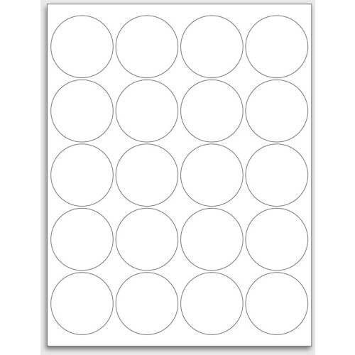 2 Inch Round Labels for Inkjet or Laser Printer - Matte White Printable ...