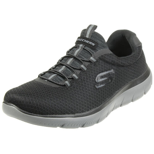 Skechers Men's Summits Trainers Black Black Charcoal 14 Wide on OnBuy