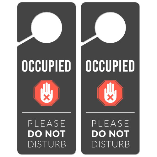 Occupied Sign for Bathroom Door, 2 Pack (Printed on Both Sides), 93x35 ...