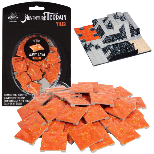 Monster Adventure Terrain- 50pc Wavy Lava Tile Expansion Pack- Hand ...