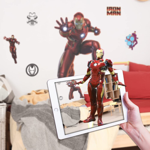 Wall Palz Marvel Iron Man Wall Decal - Iron Man Wall Stickers with 3D ...