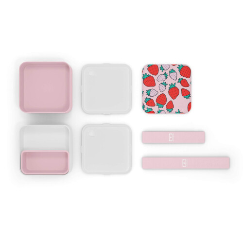 monbento - Large Bento Box MB Square Strawberry with Compartments ...