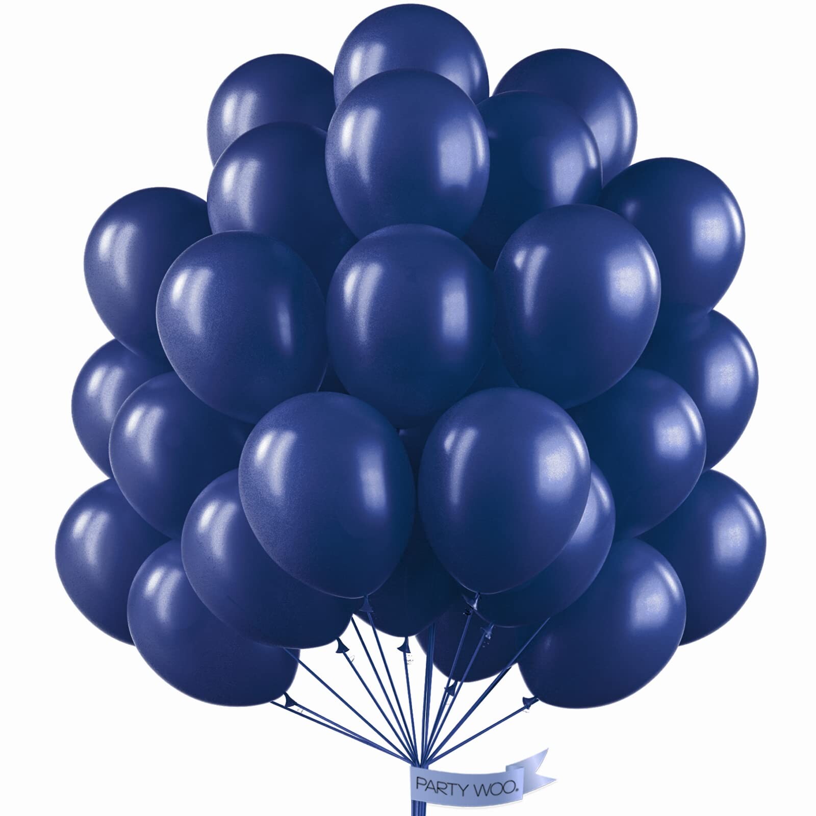 PartyWoo Navy Blue Balloons, 50 pcs 12 Inch Pearl Navy Blue Balloons, Navy Balloons for Balloon ...