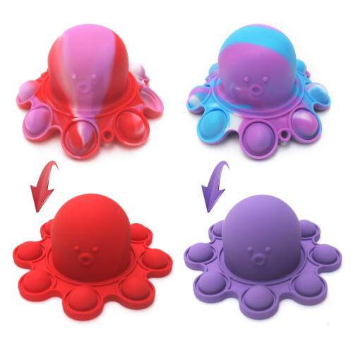 Spectabilis Octopus Pop Fidget Toy 2 Packs Sensory Squishy Toys Flip on ...