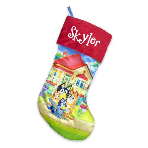 Personalized Bluey Christmas Stocking Bluey Family with Bingo ...