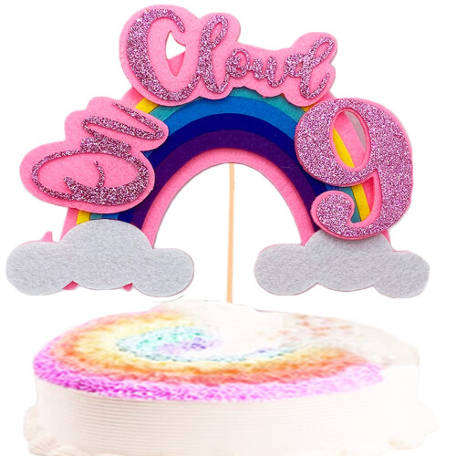 BEOXAGAR On Cloud 9 Cake Topper 9th Birthday Party Decor 9th Birthday ...