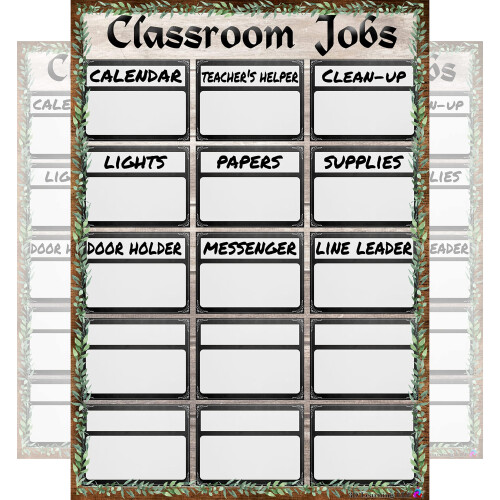 Farmhouse Class Jobs Chart- Laminated 14x19.5 - Classroom Posters and ...