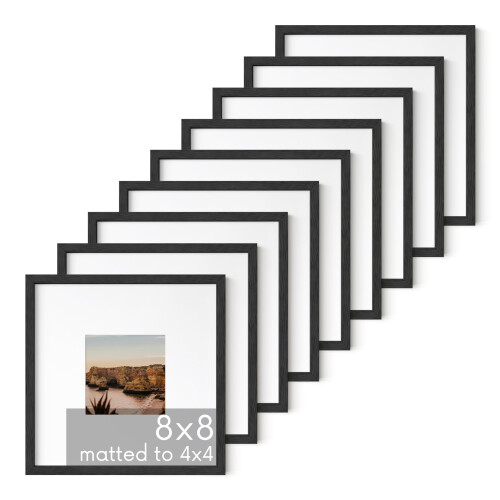 HAUS AND HUES Set of 9 8 x 8 Picture Frames Black Frames for Gallery ...