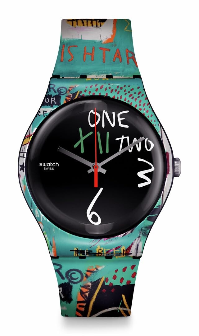 Swatch Ishtar by Jean-Michel Basquiat Quartz Watch Blue on OnBuy
