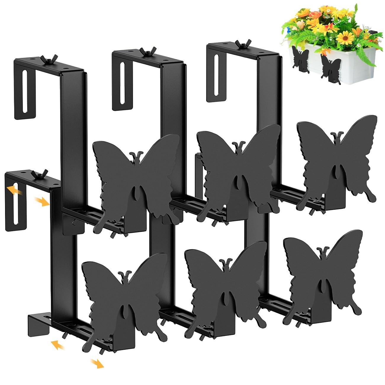 Housolution 6Pack Window Box Brackets 59 96 Inches Deck Railing ...