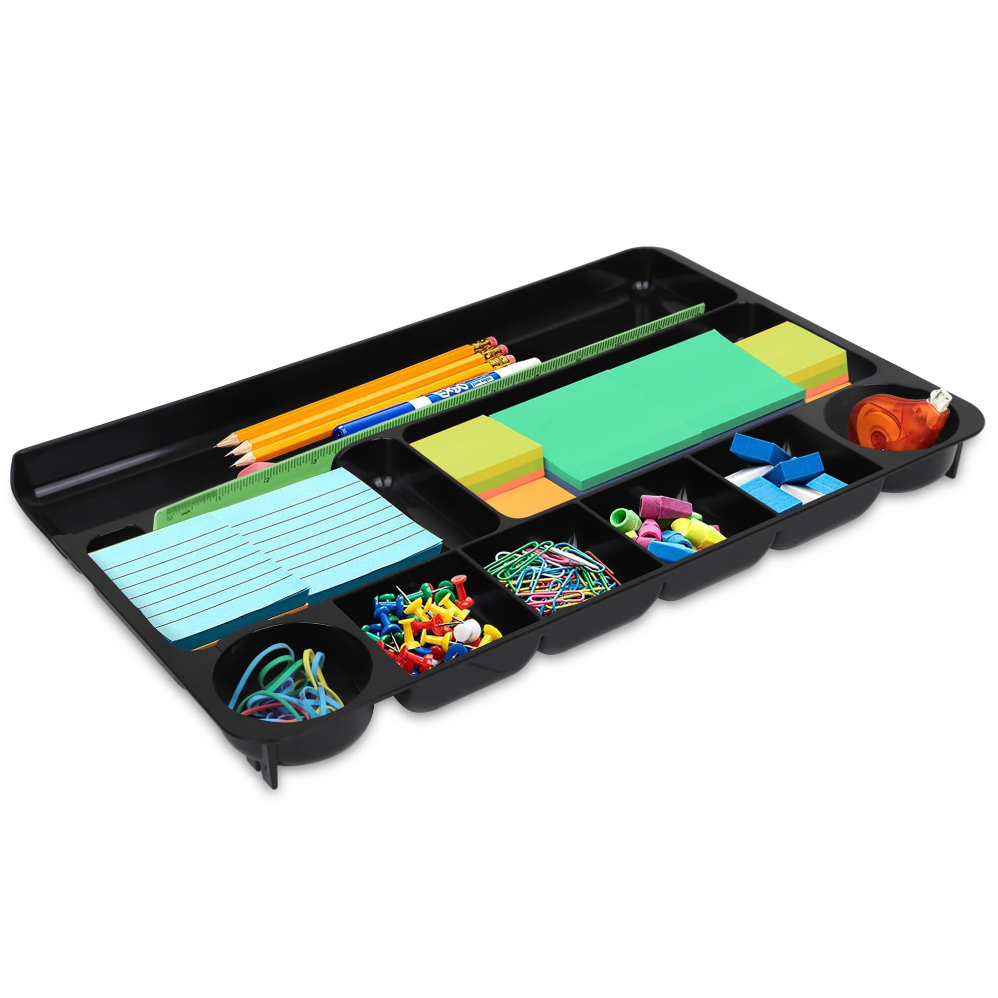 Desk Drawer Organizer Tray Office Desk Organizer Tray with 9 Compartments Inside Desk Organizer ...