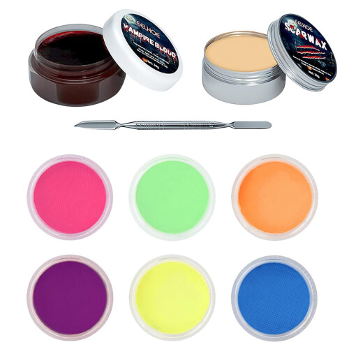 BRIMFULITE Body & Face Painting Kit with SFX Makeup Non Toxic 6 Colors ...