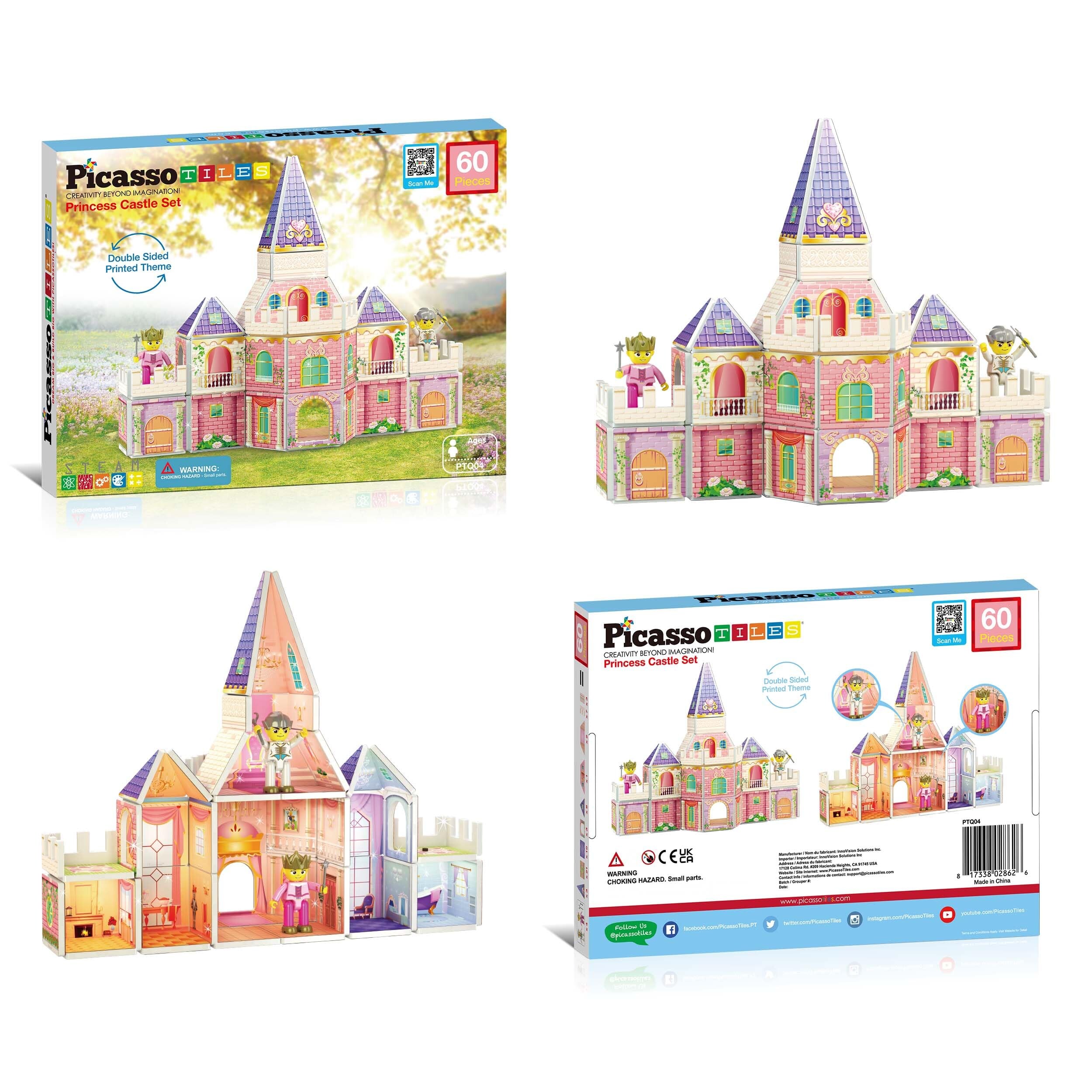 PicassoTiles Princess Castle Tma Magnetov dladice Stavebnice 2 akcn ...