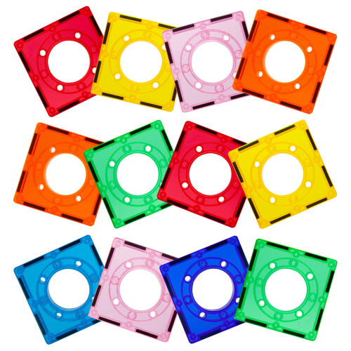 PicassoTiles Magnetic Tiles for Marble Run Racetrack Square Joint Shape ...