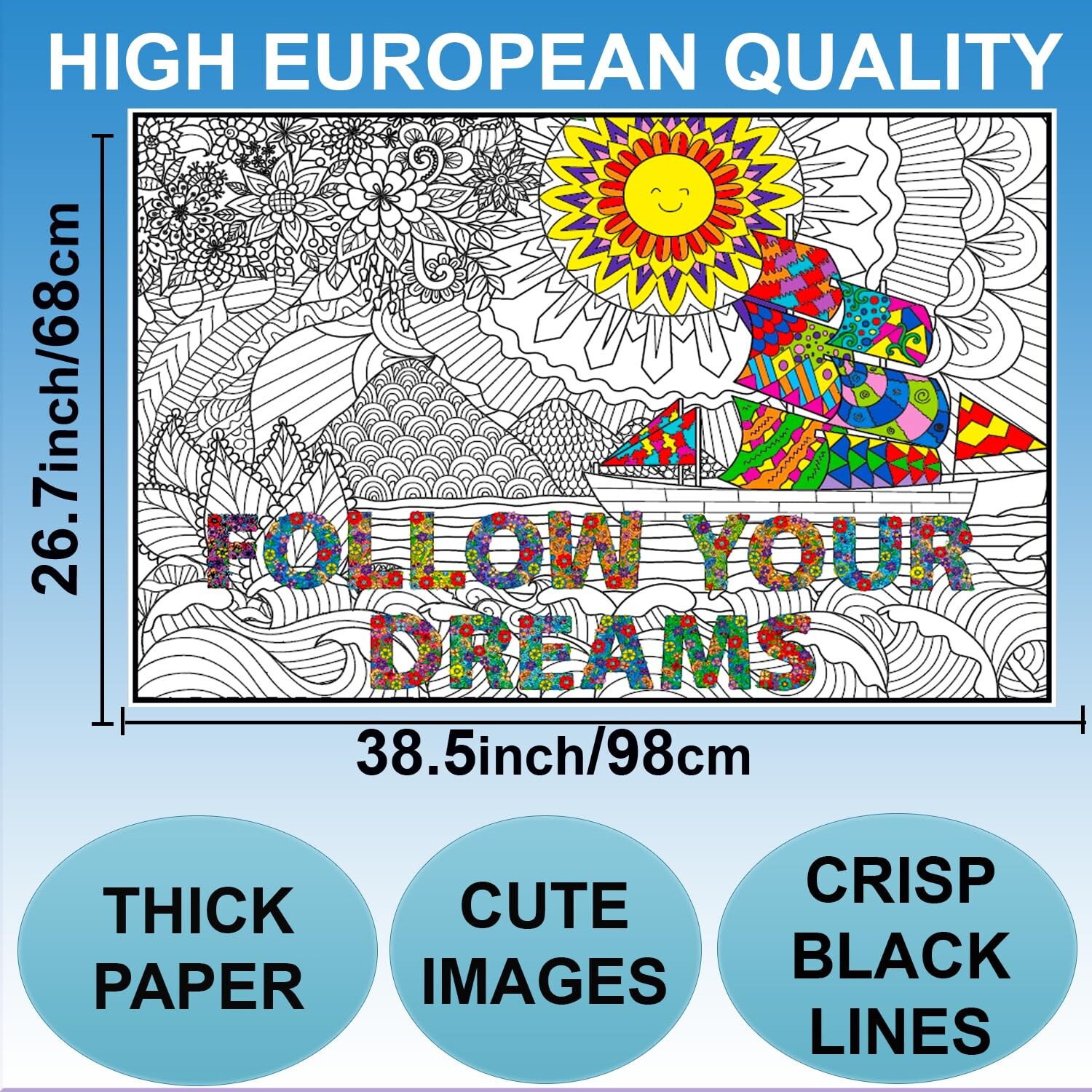 Giant Coloring Poster for Adults and Kids Wall Coloring Poster ...