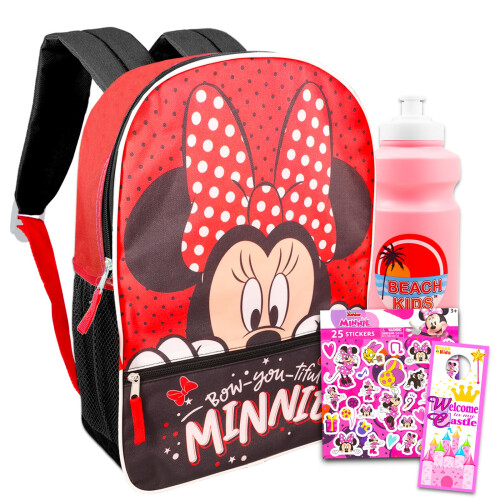 Minnie Mouse Backpack Set - Bundle with 16 Minnie Backpack for Girls 4 ...