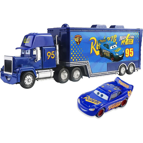 wltk Movie Cars 2 3 Hauler Mack Truck Blue NO.95 & Fabulous Lightning McQueen Speed 2PCS ...