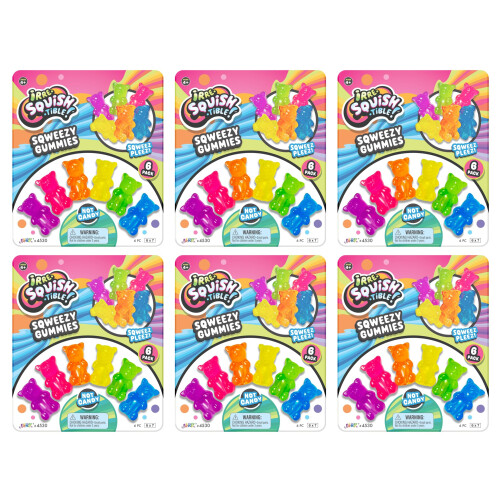 JA-RU Mini Gummi Bears Pencil Toppers for Kids (6 Pack 6 Bears Each ...