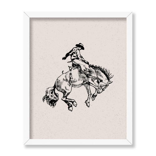 Poster Master Cowboy Poster - Retro Cowboy on Bucking Horse Print ...