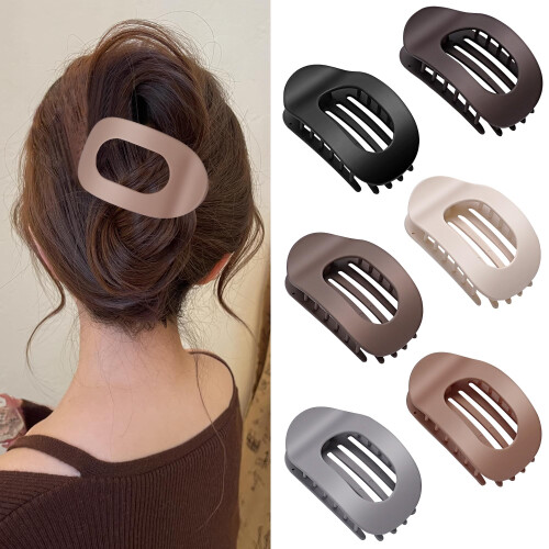 PICURA Flat Hair Clips for Women, 6 Pack Ergonomic Curved Hair Claw ...