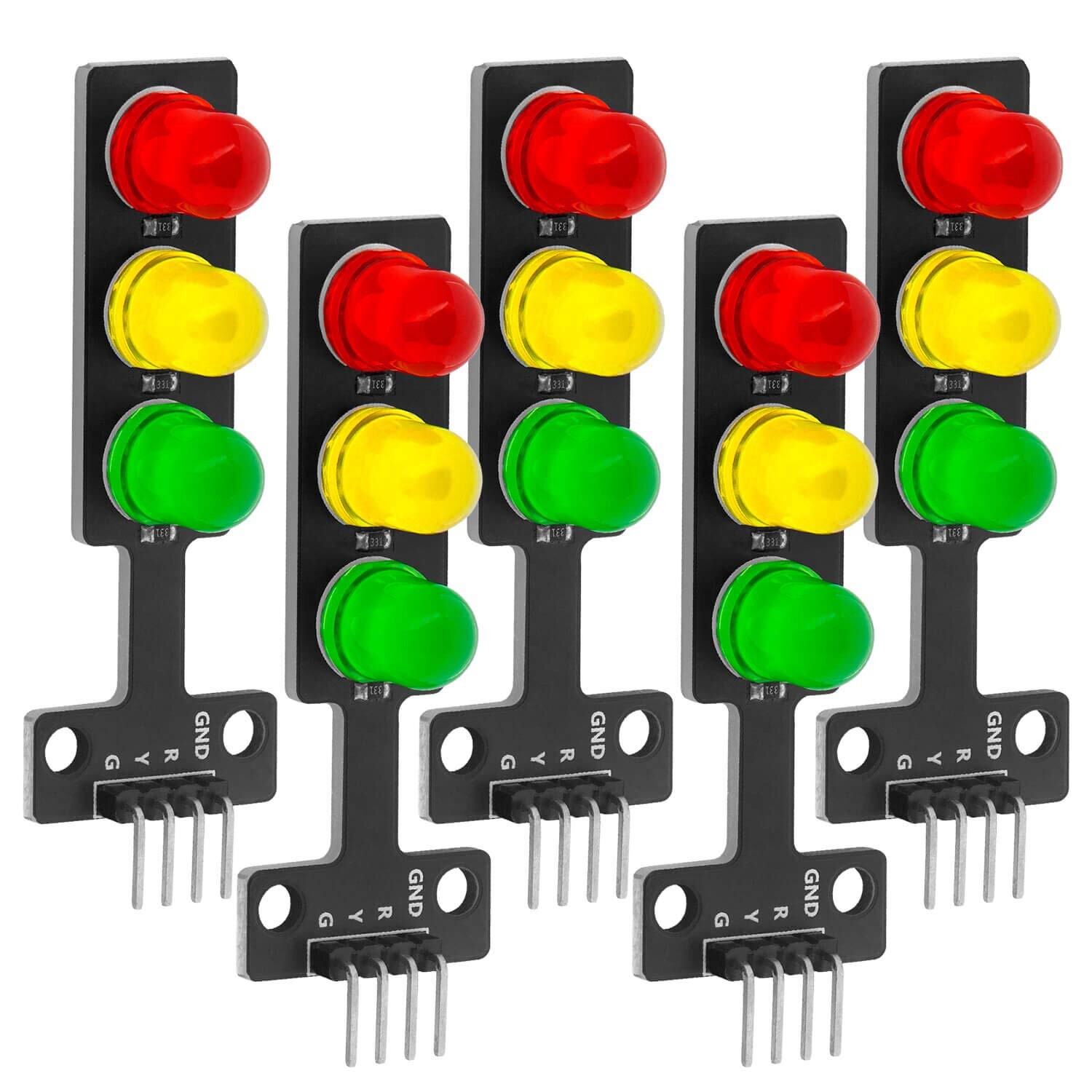 5x LED Traffic Light Module DIY Mini Traffic Light 3.3-5V for Arduino ...