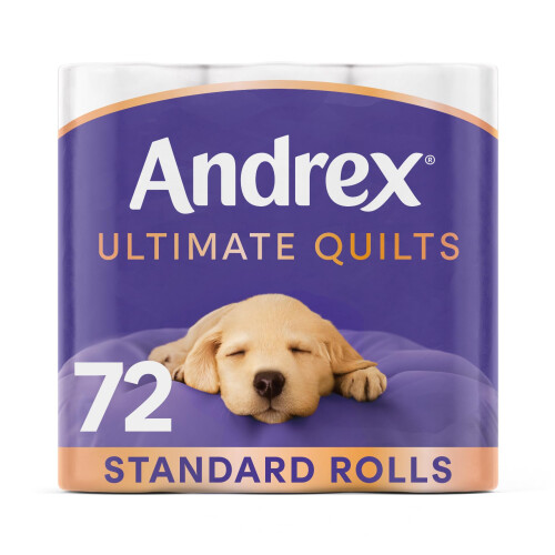 Andrex Ultimate Supreme Quilts Quilted Toilet Paper - 25% Thicker Than ...