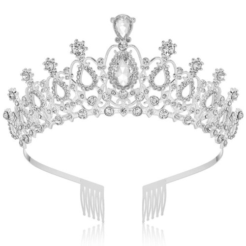 Makone Crowns for Women Silver Princess Crown Crystal Crown for Bridal ...