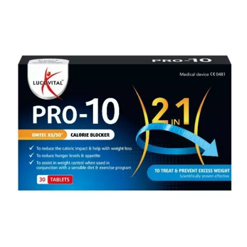 Lucovital Pro-10 Fat Binder with Omtec 50 & Omtec XS - Carb & Fat ...