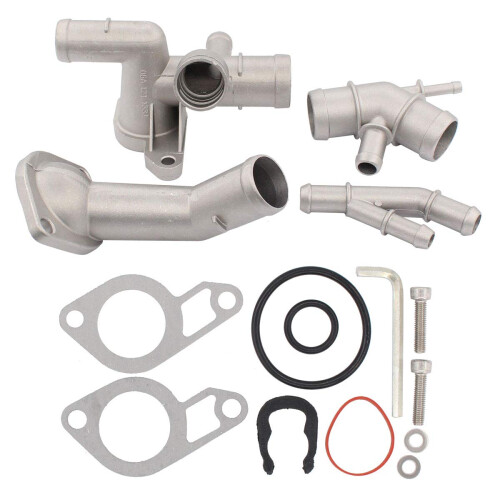 NewYall Cast Aluminum Thermostat Housing Cover Coolant Flange Cooling ...