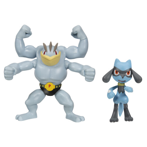 Pokemon Battle Figure 2 Pack Machamp & Riolu - 4.5-inch Machamp Figure ...