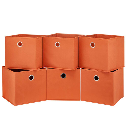Orange Cube Storage Bins 11x11x11 Decorative Storage Cubes Boxes ...