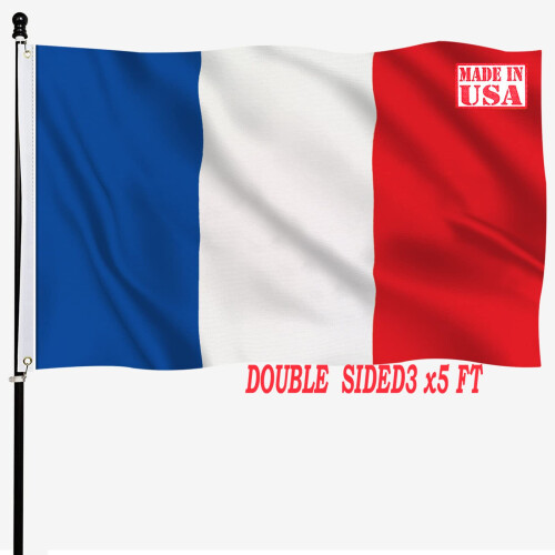 tnpun French Flag 3x5 Outdoor Double Sided France Flags Vivid Color ...
