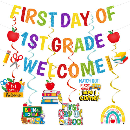First Day of 1st Grade Banner Decorations Back to School 1st Grade ...