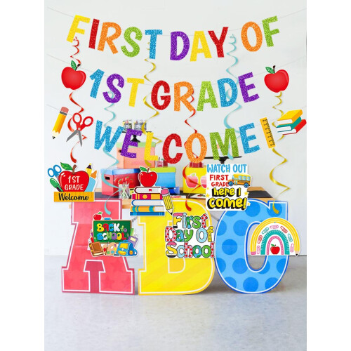 First Day of 1st Grade Banner Decorations Back to School 1st Grade ...