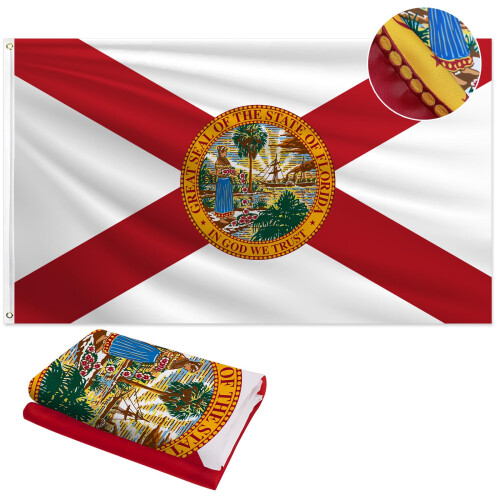 Florida Flag 3x5 FT Outdoor Heavy Duty 210D 3Ply Oxford Nylon Fabric ...