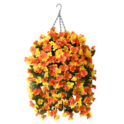 INQCMY keinotekoiset riippuvat kukat kori syksyn syksyn ulkosisustukseen Keinosilkki begonia ...