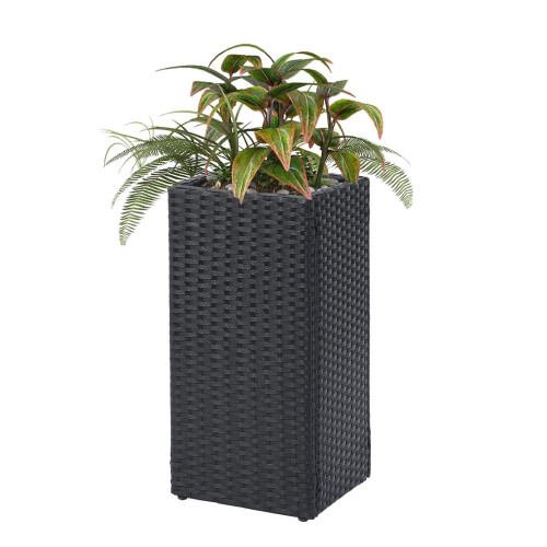 SUNNYPARK Tall Planters for Outdoor Plants Rattan Modern Tall Square ...