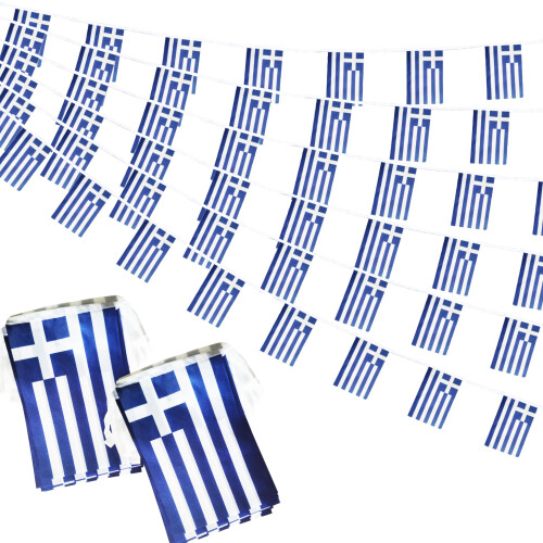Banderas de Grecia, minibandera griega de 20 metros, 60 banderas, banderas griegas en miniatura ...
