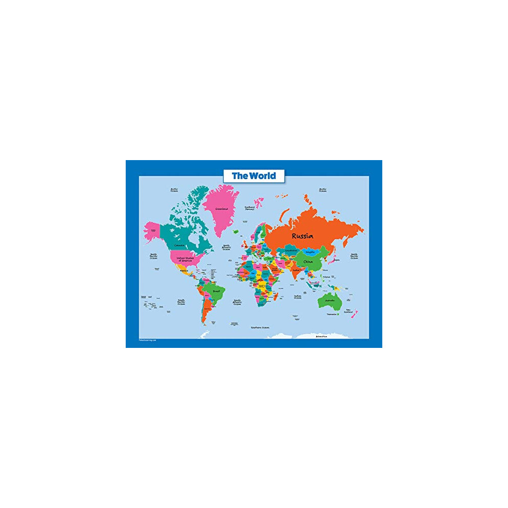 World Map for Kids - LAMINATED - Wall Chart Map of the World on OnBuy